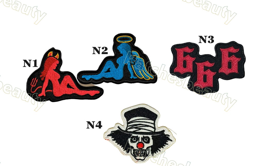 Lady Devil Angel Joker Stan 666 Evil Embroidered Jacket Jeans Iron Sew on Patches Clothe - Etsy