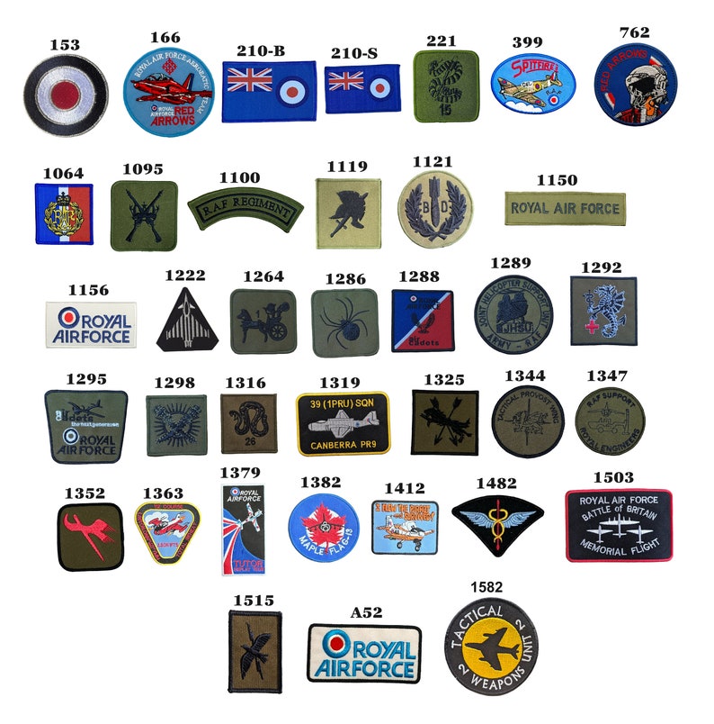 British Royal Air Force Collection RAF Embroidered Patch Mix Iron Sew ...