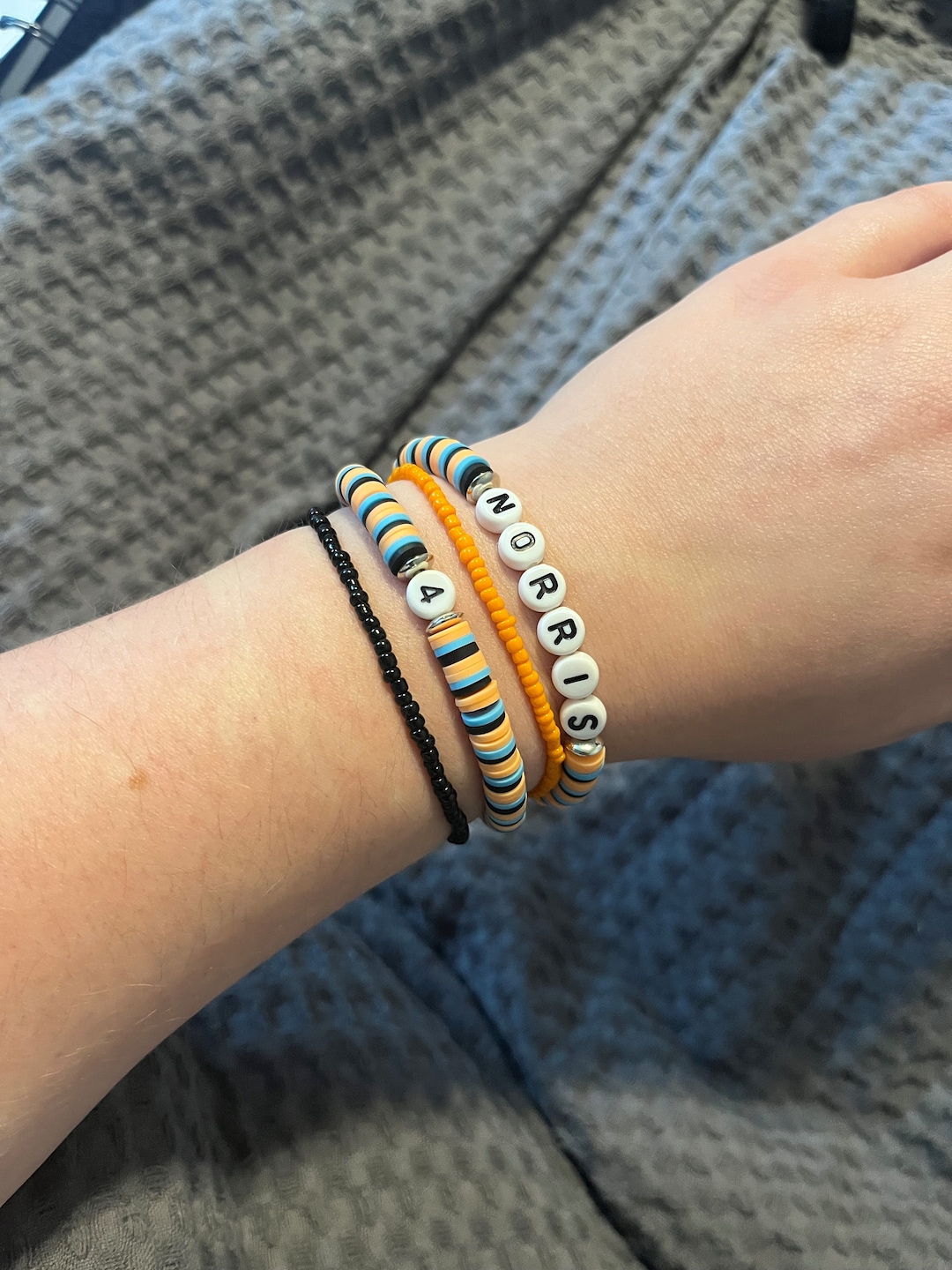 Lando Norris Formula 1 Beaded Fan Bracelet (orange, Blue and Black) - Etsy