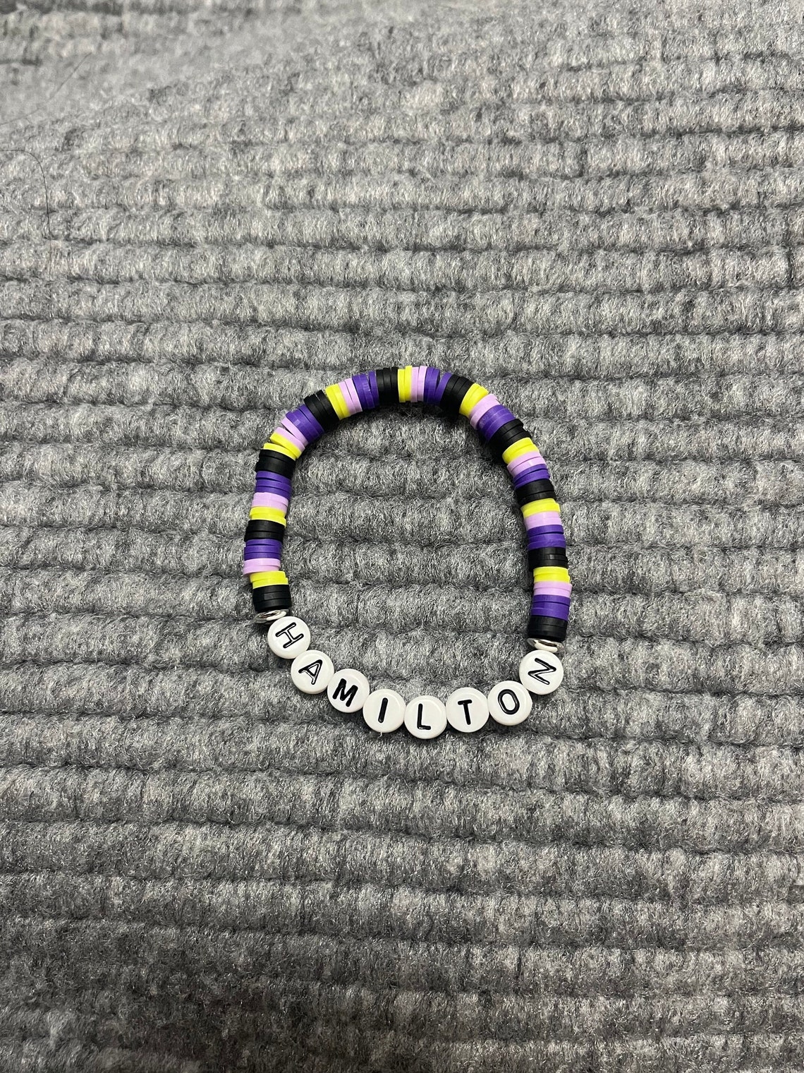 Lewis Hamilton Formula 1 Beaded Fan Bracelet Purple/neon Yellow - Etsy