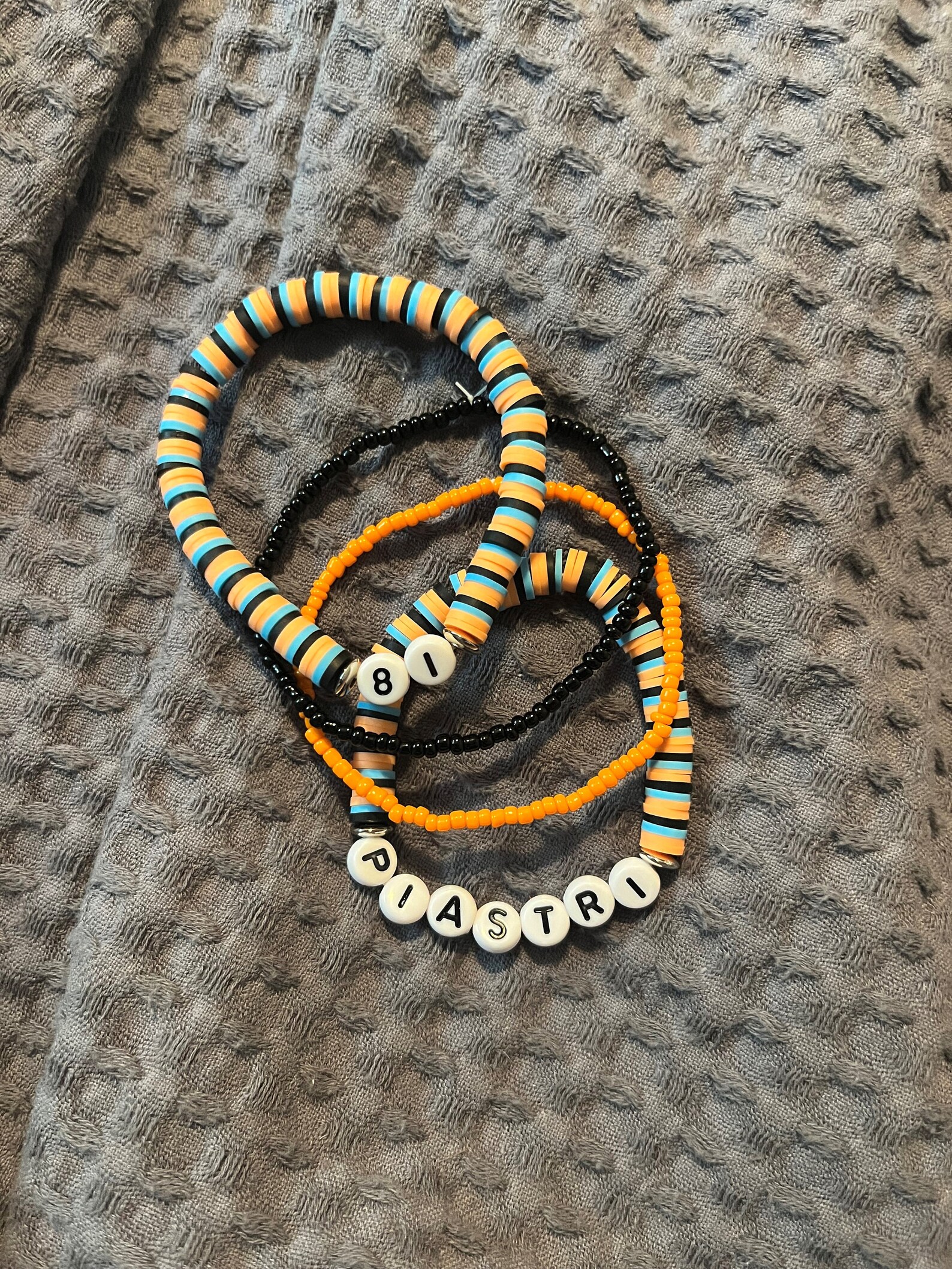 Oscar Piastri Formula 1 Beaded Fan Bracelet (orange, Blue and Black) - Etsy