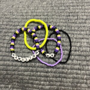 Lewis Hamilton Formula 1 Beaded Fan Bracelet Purple/neon Yellow - Etsy