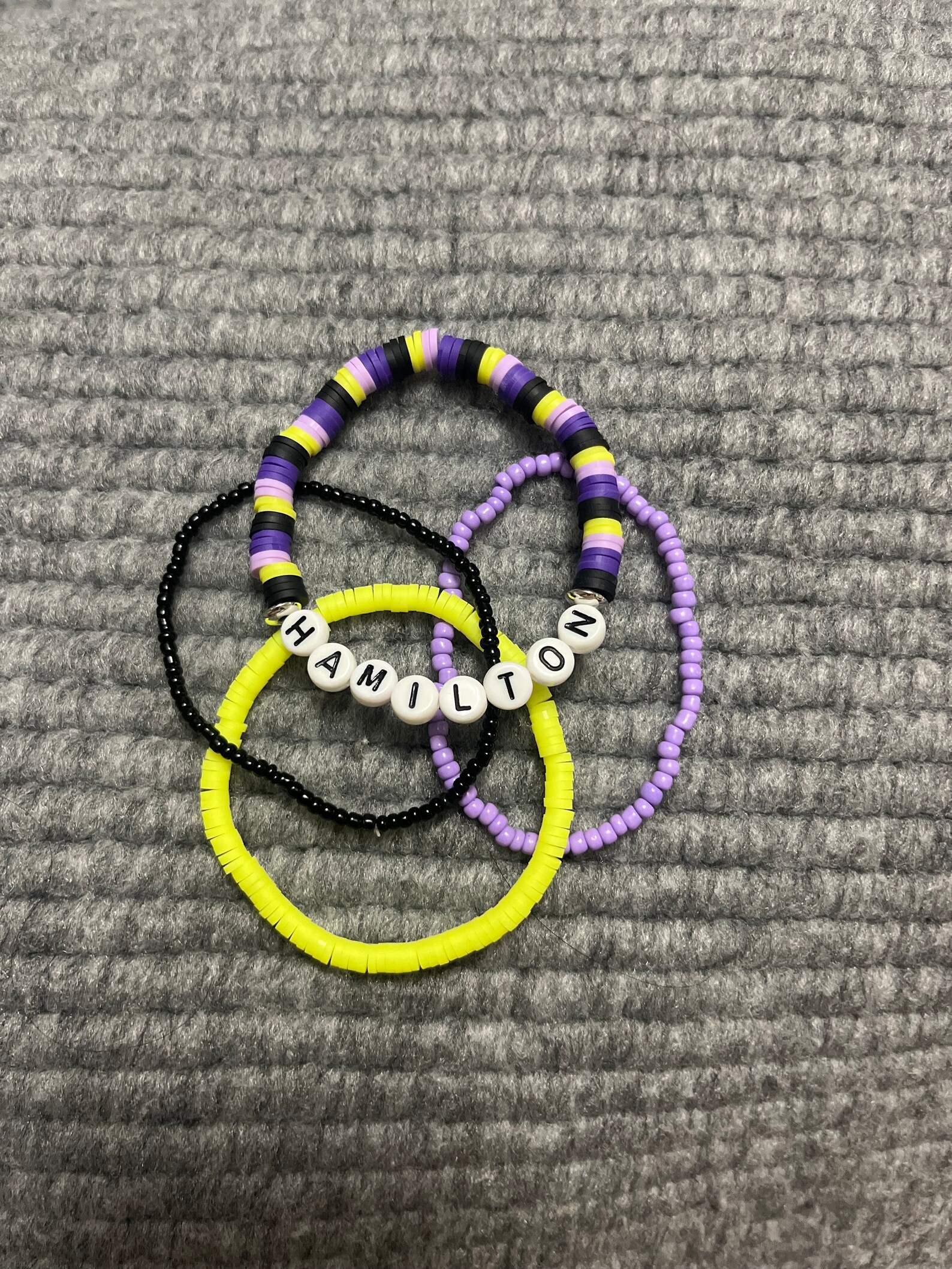 Lewis Hamilton Formula 1 Beaded Fan Bracelet Purple/neon Yellow - Etsy