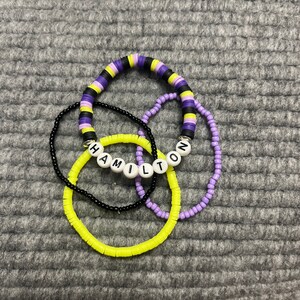 Lewis Hamilton Formula 1 Beaded Fan Bracelet Purple/neon Yellow - Etsy