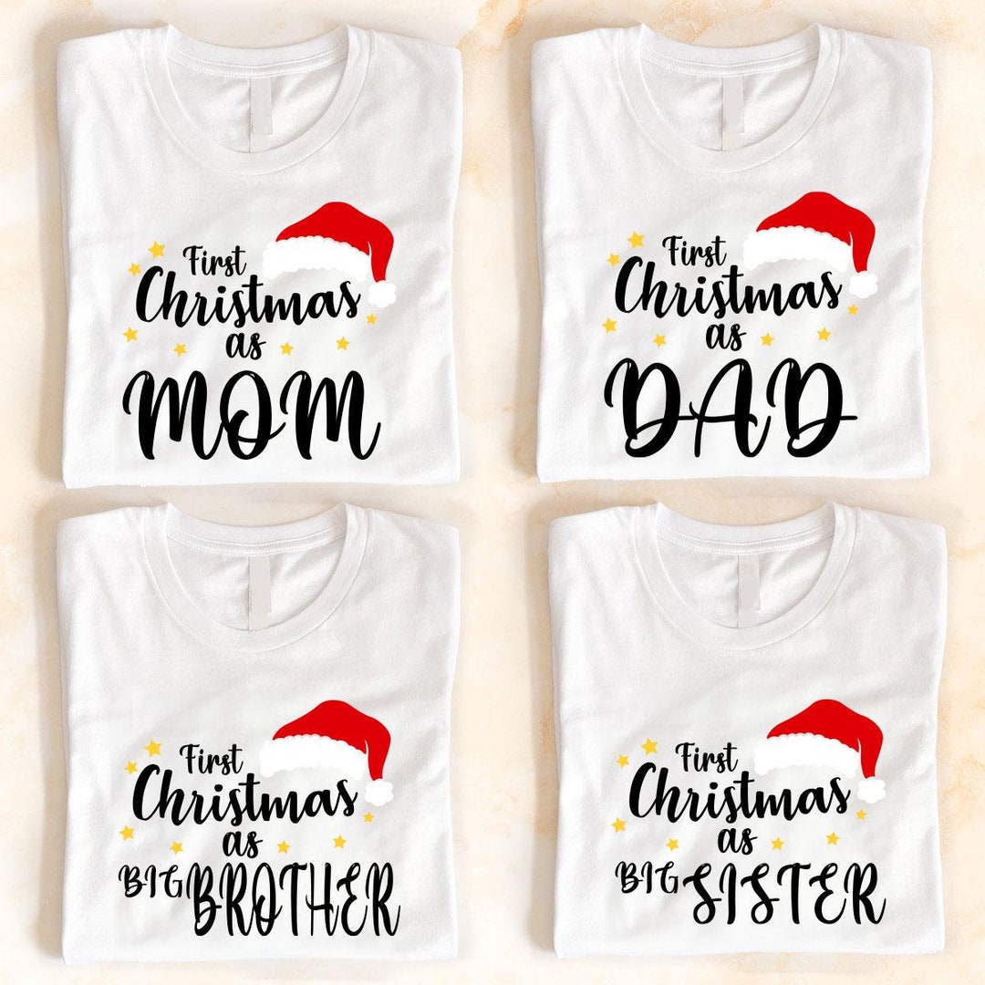 First Family Christmas Shirt, Christmas Mom, Christmas Dad Shirt, 1st ...