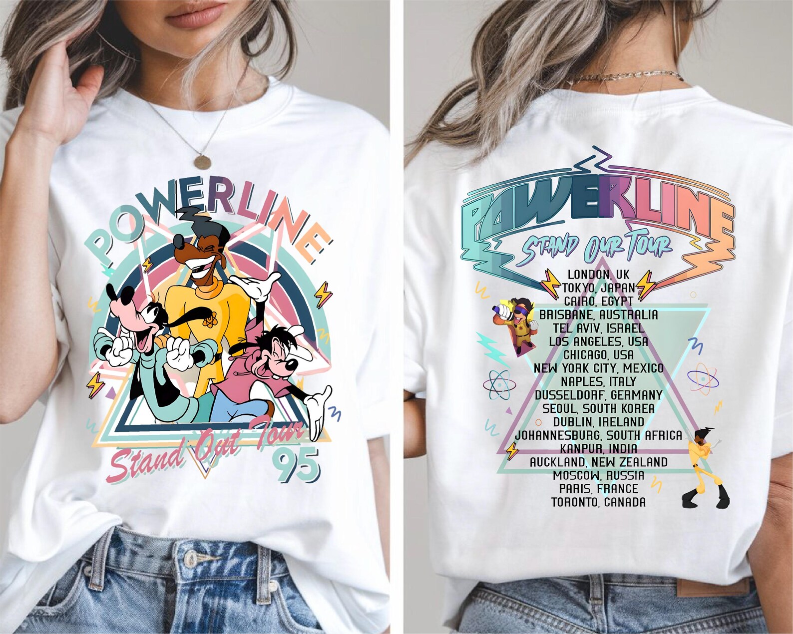 Powerline Stand Out World Tour 95 T-shirt, Disney A Goofy Movie Tee ...
