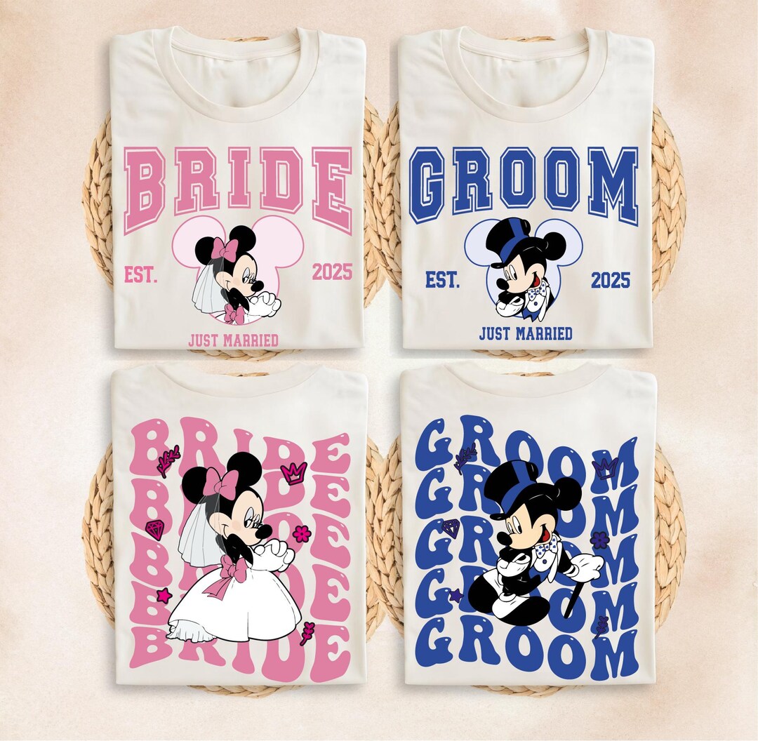 Disney Bride and Groom Shirt, Disney Couples Tee, Disneyland Wedding ...