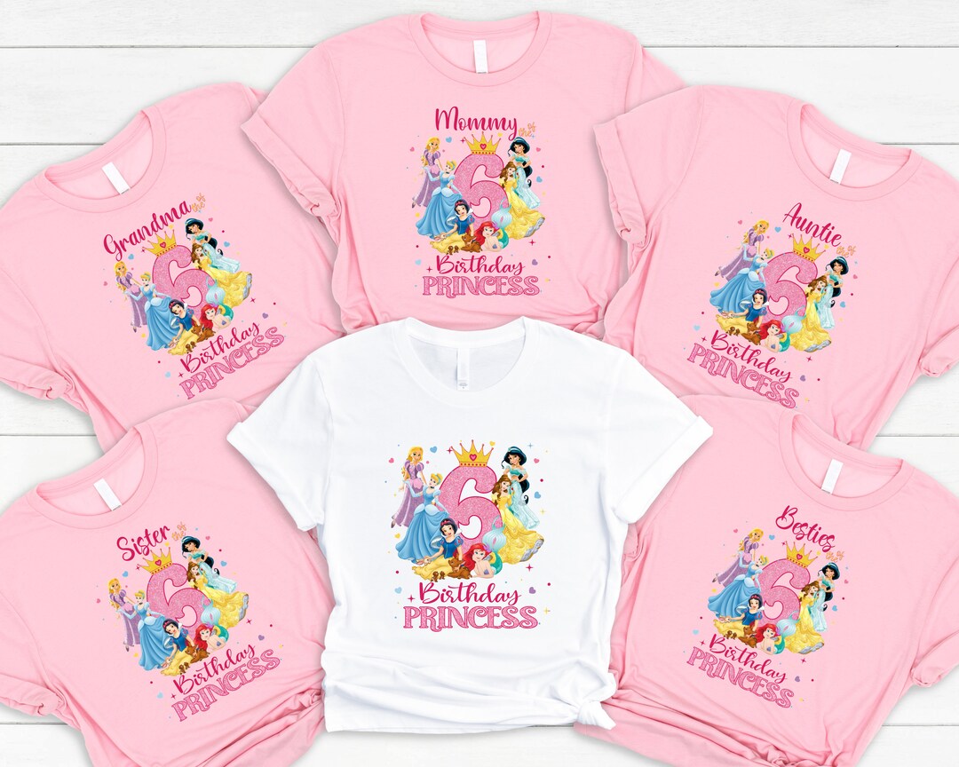 Disney Princess Birthday Shirt, Princess Birthday Shirt, Princess Shirt, Kids Birthday Shirt ...