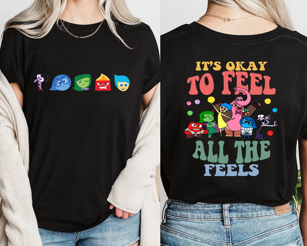 Inside Out It's Okay to Feel All the Feels Shirt, Mental Health Shirt ...