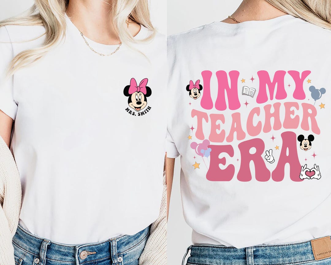In My Teacher Era Shirt, Disney Minnie Teacher Era Tee, Mickey Teacher ...