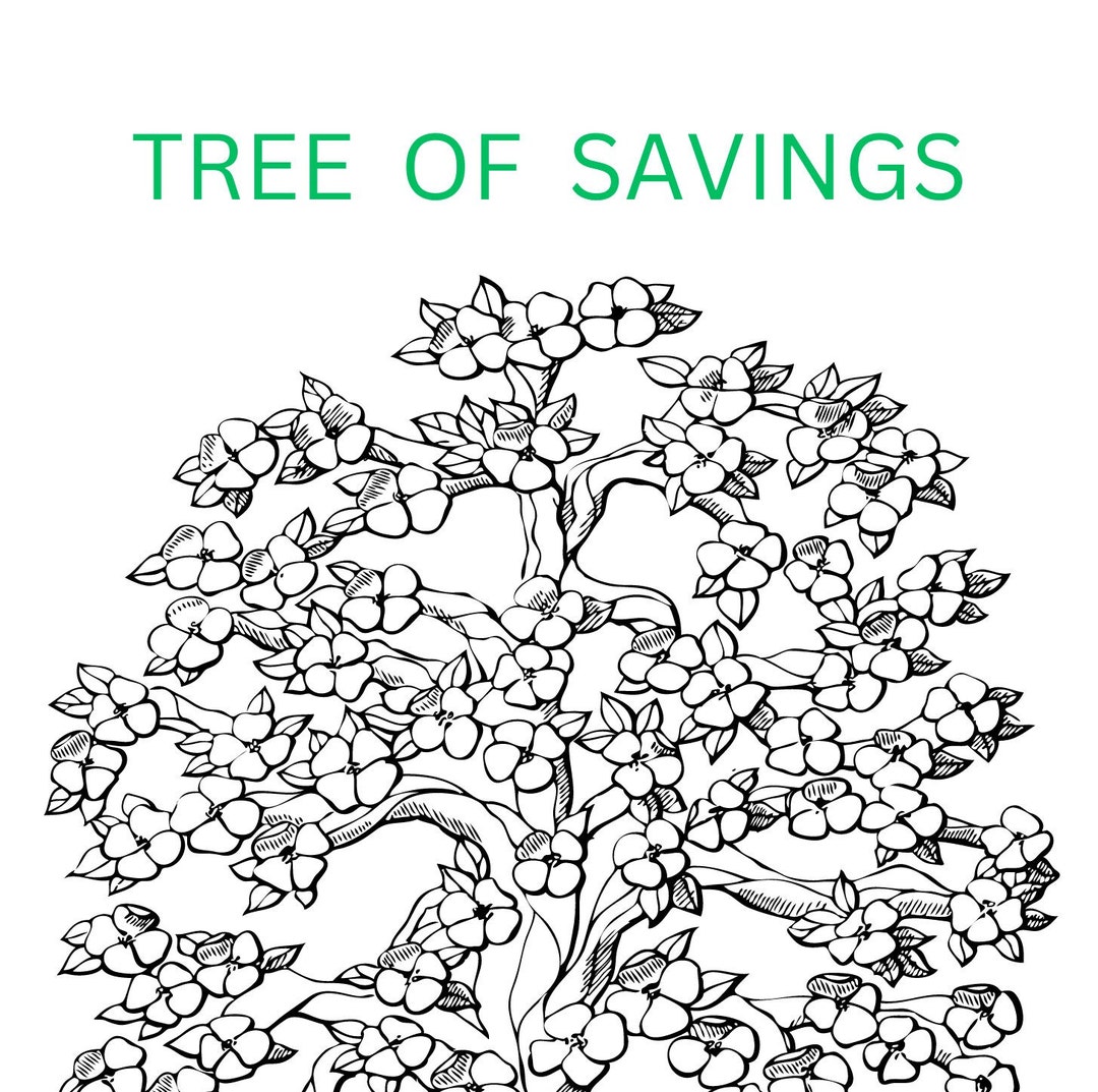 Savings Challenge Printable- Tree of Savings - Etsy