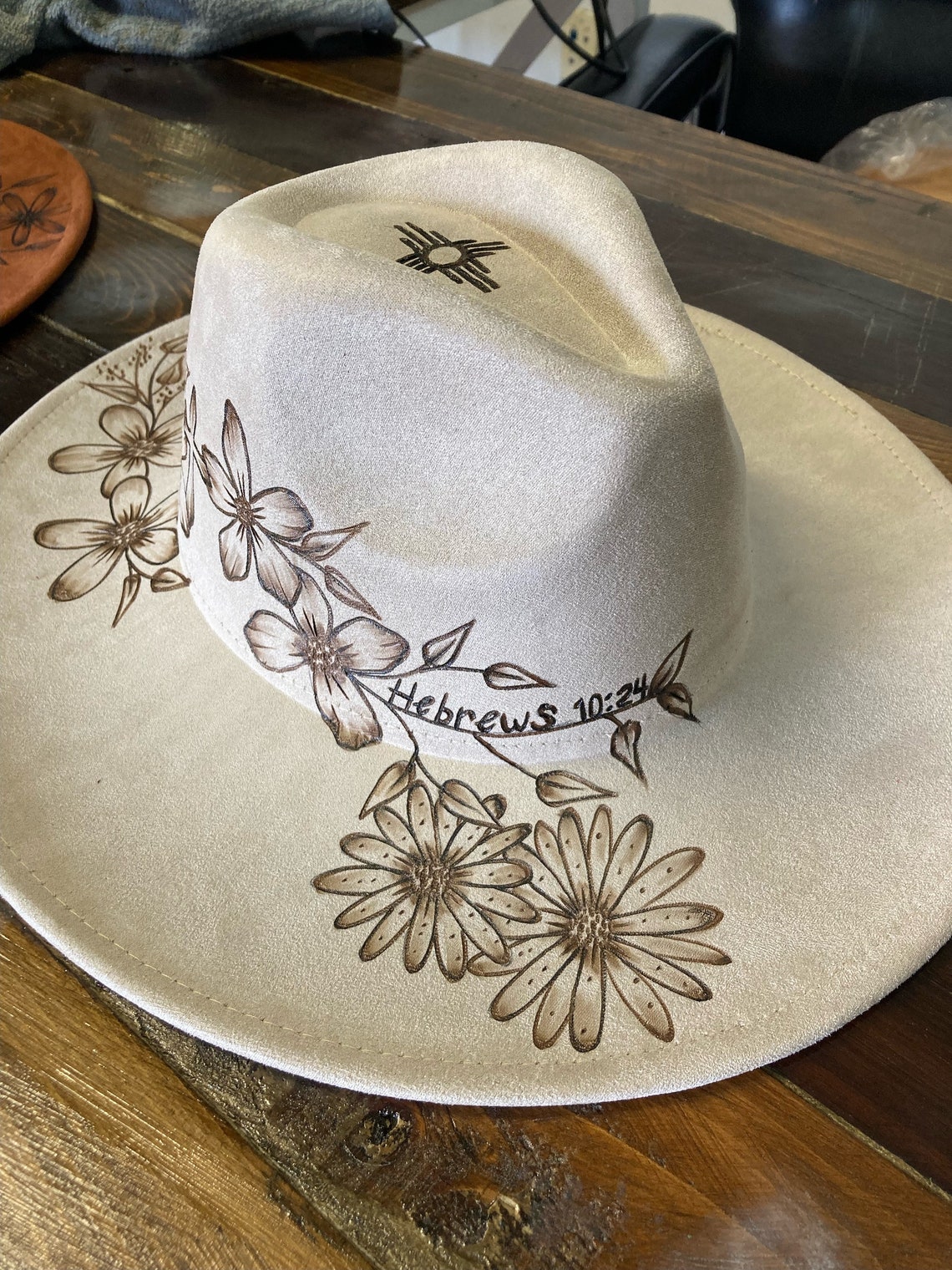 Off White Fedora Hat Ready for Personalized Hand Burned Art or Custom ...