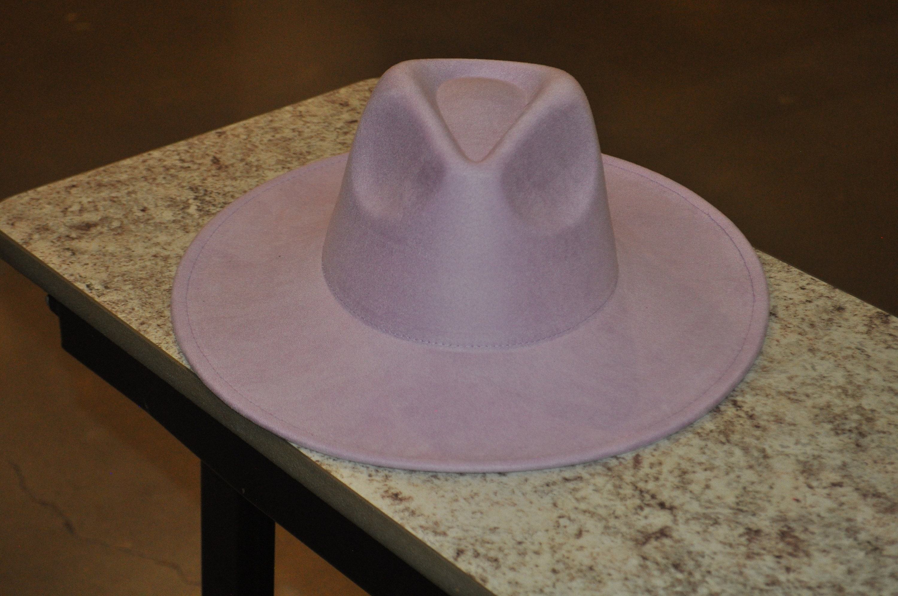 Lavender Suede Wide Brim Fedora Hat, Ready for Personalized Hand Burn ...