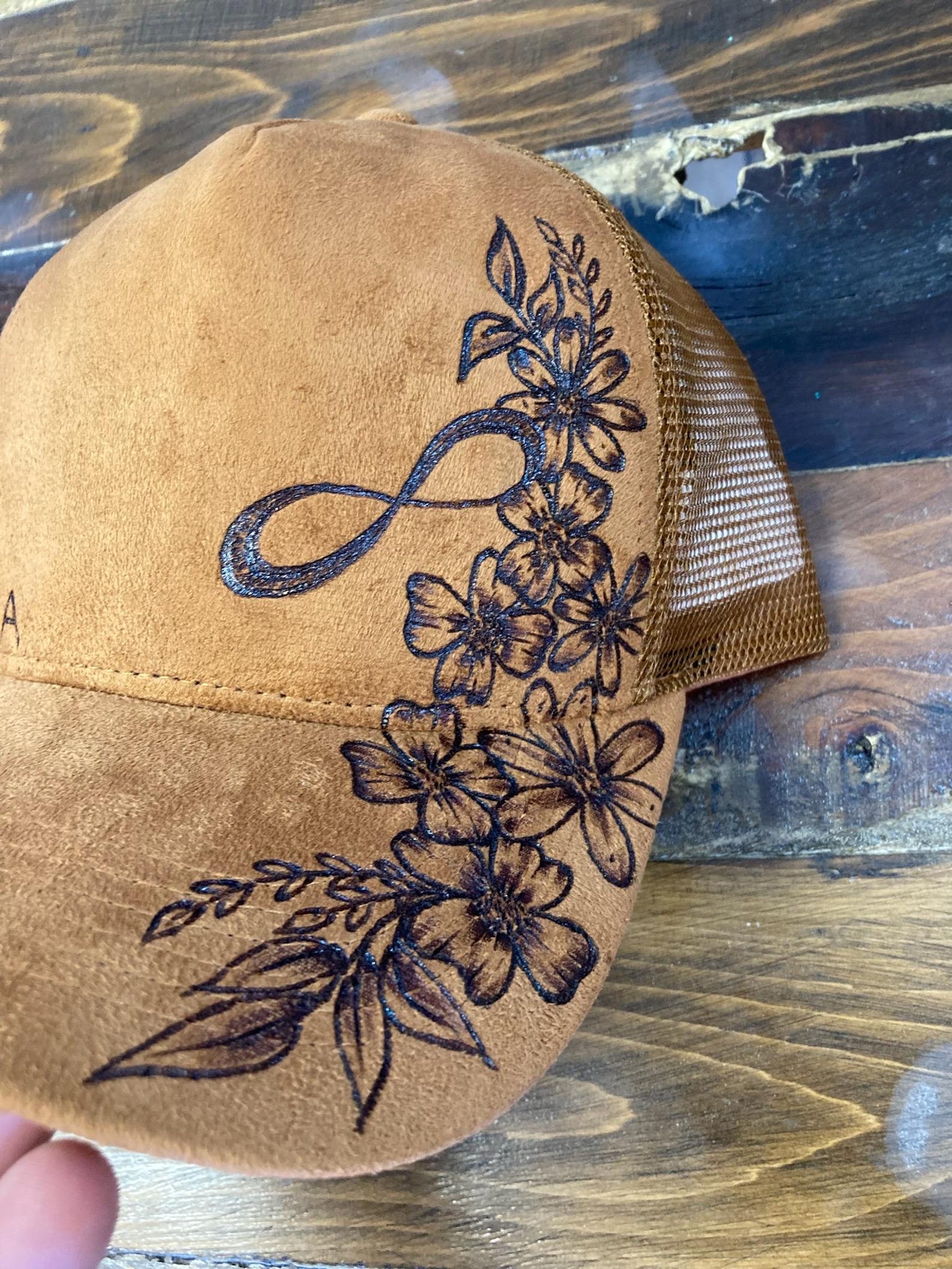 Custom Ball Cap With Freehand Burned Artwork - Etsy