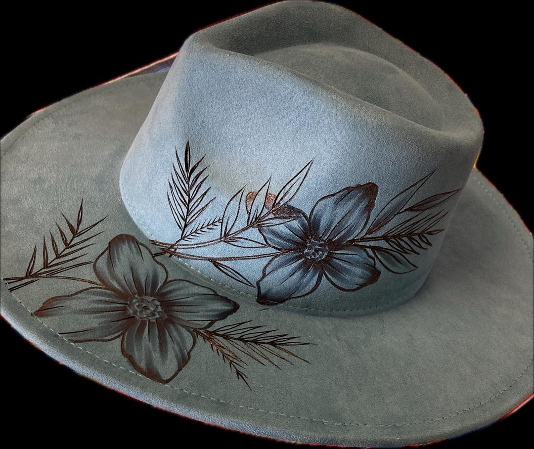 Personalize Your Style With Our Hand-burned, Mexican Suede Fedora- a ...