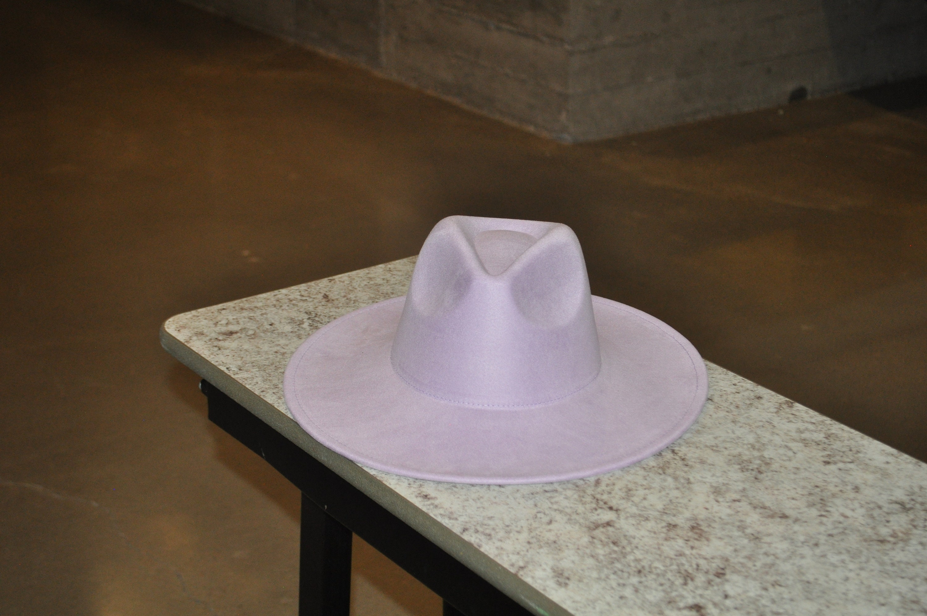 Lavender Suede Wide Brim Fedora Hat, Ready for Personalized Hand Burn ...