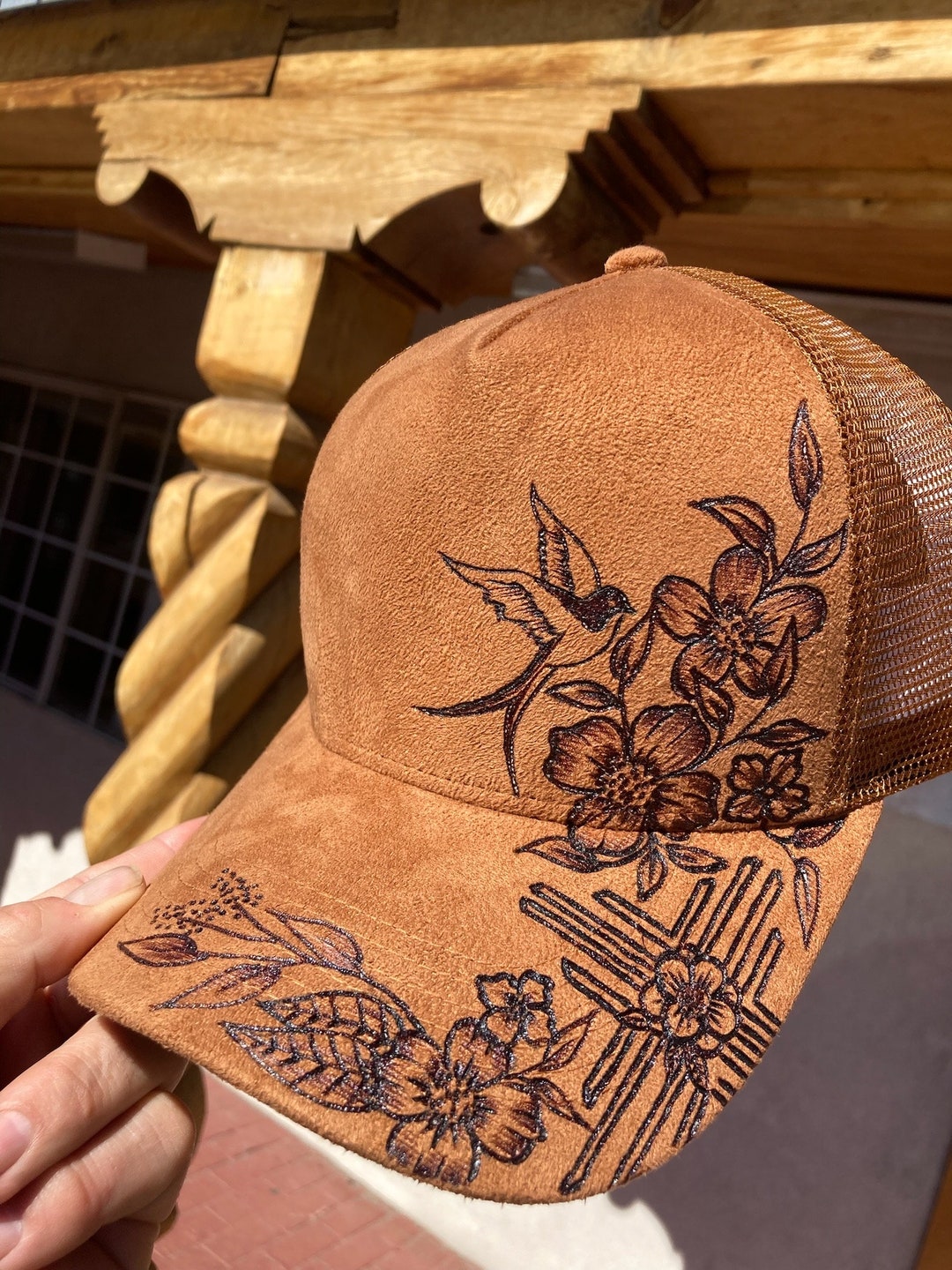 Snap Back Cap: Freehand Burned Art - Etsy