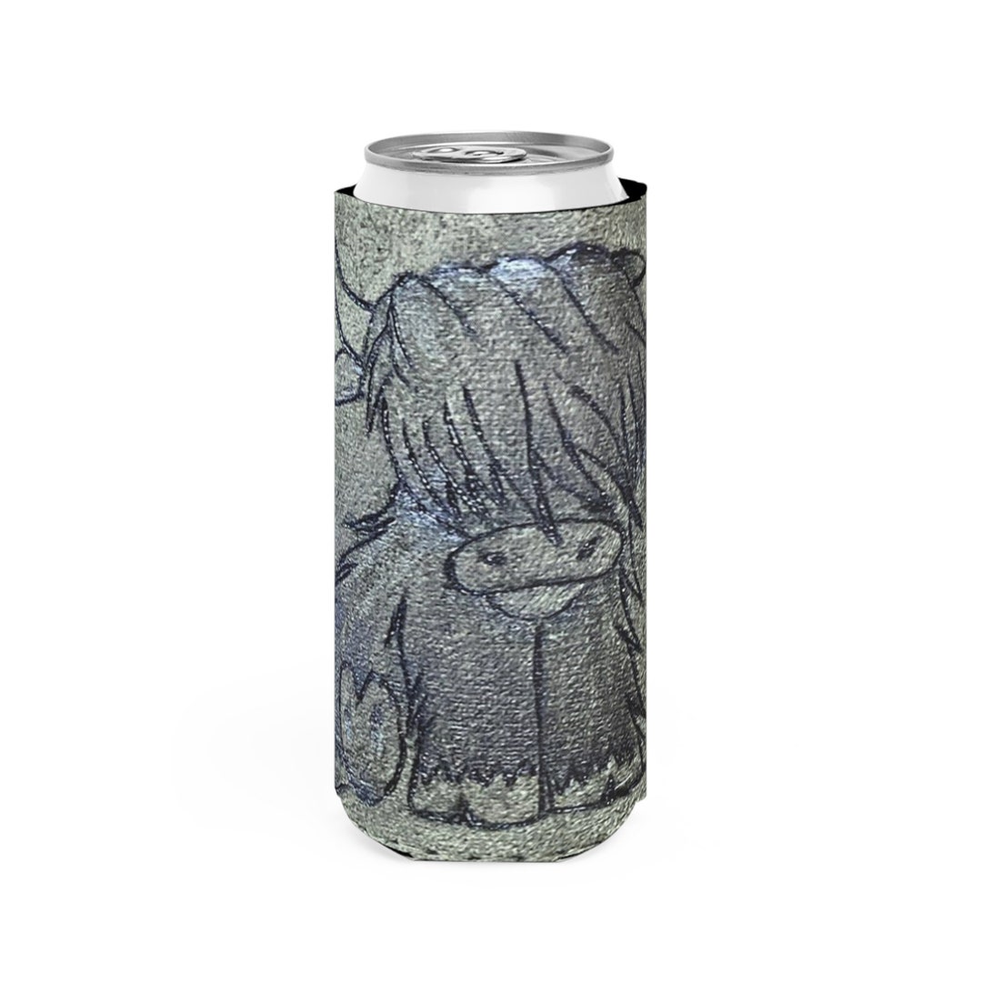 Adorable Highland Cow Slim Can Cooler - Handmade Beverage Holder - Etsy