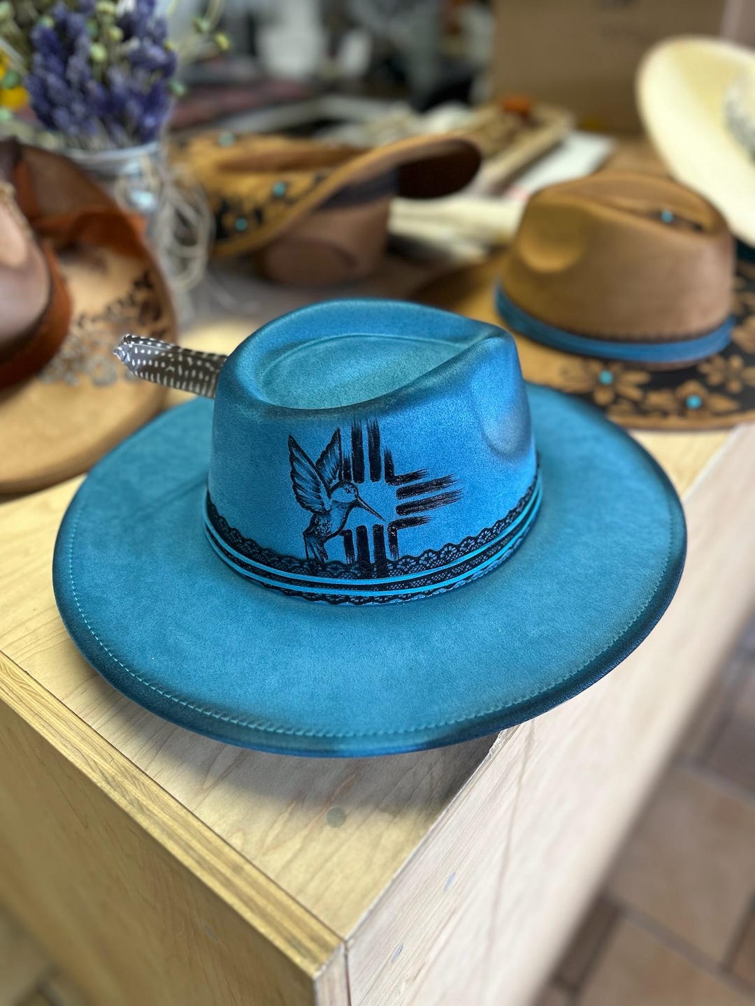 Custom Burned Adjustable Teardrop Crown Hat – Choose Color ...