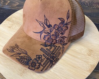 Custom Women's Burned Ball Cap - Etsy