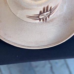 Hand-burned Gambler Cowboy Hat – Zia & Sandia Mountains Design ...