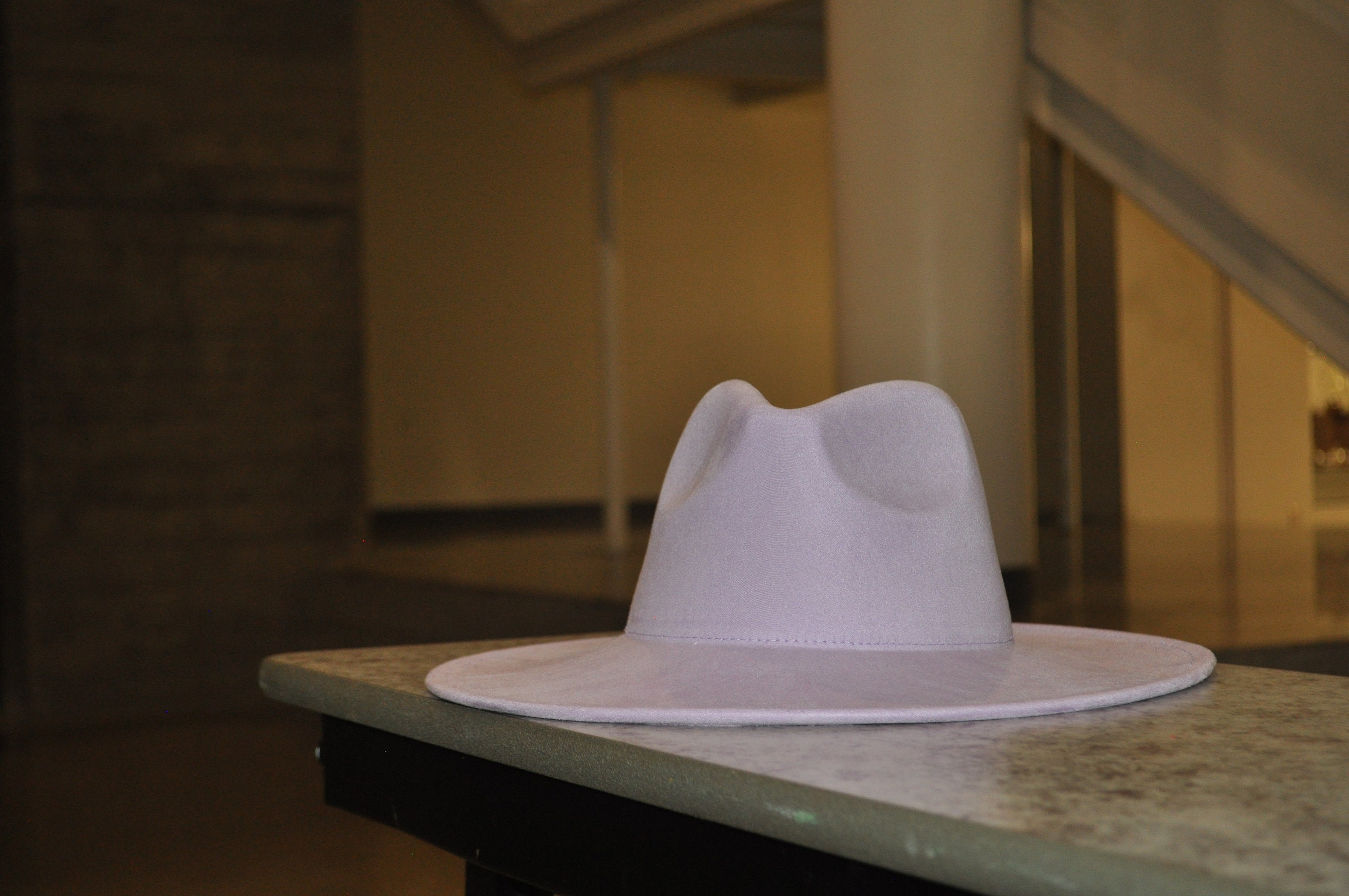 Lavender Suede Wide Brim Fedora Hat, Ready for Personalized Hand Burn ...