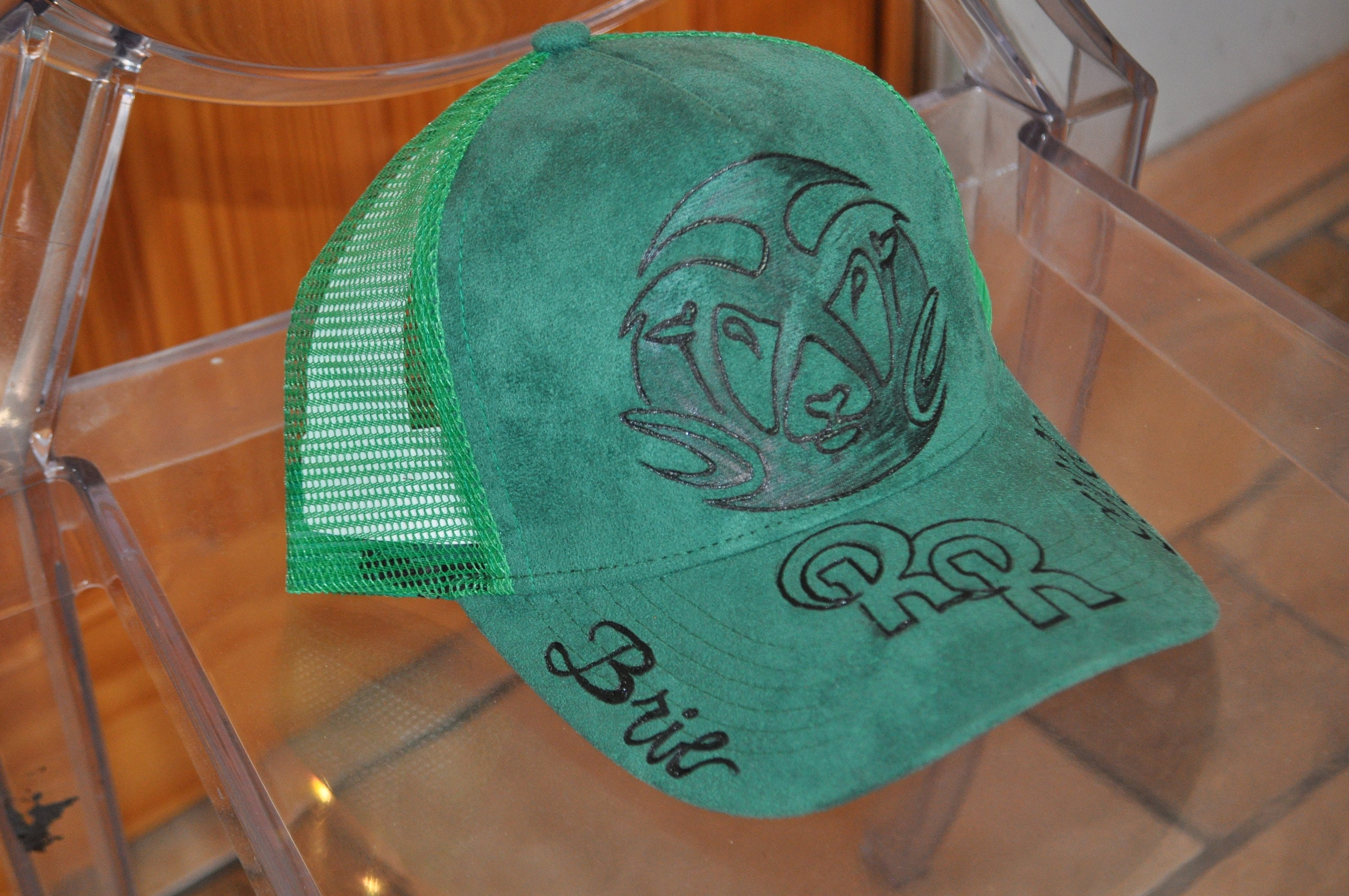 Snap Back Cap: Freehand Burned Art Ball Cap for Outdoor Sports Lover - Etsy