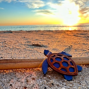 Handmade Leather Sea Turtle Keychain and Purse Charm - Etsy