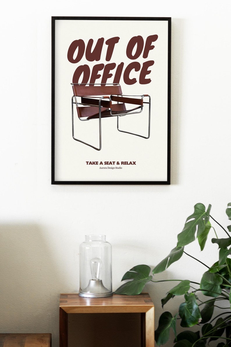 Out of Office Poster, Digital Download, Retro Office Room Wall Art ...