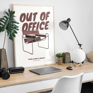 Out of Office Poster, Digital Download, Retro Office Room Wall Art ...