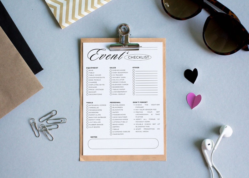 Pop-up Shop Checklist, Vendor Event Planner, Craft Show Checklist ...