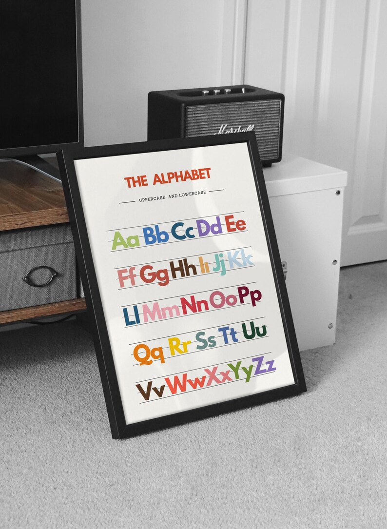 Rainbow Alphabet Chart Poster, Homeschool Decor (digital Print) - Etsy
