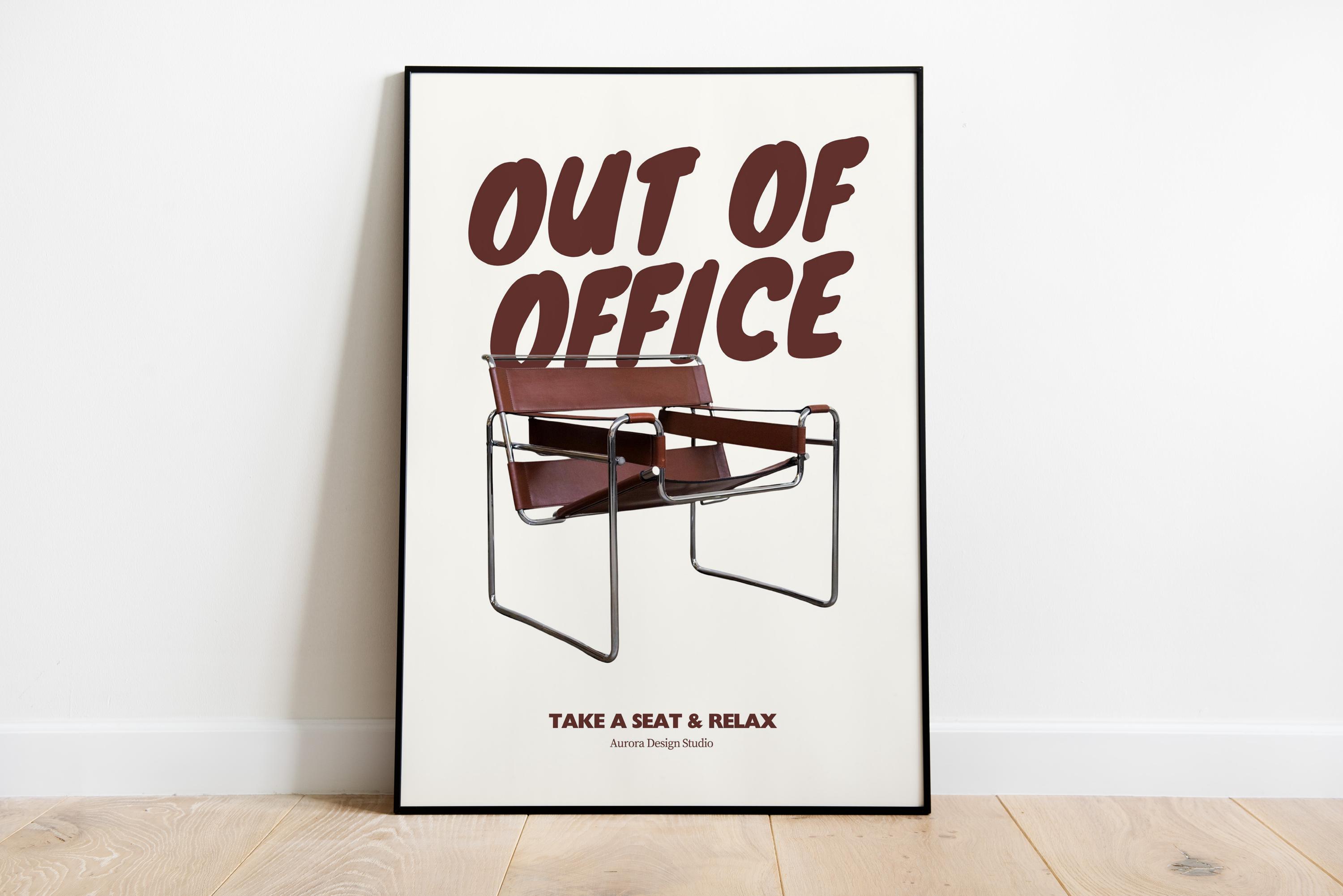 Out of Office Poster, Digital Download, Retro Office Room Wall Art ...