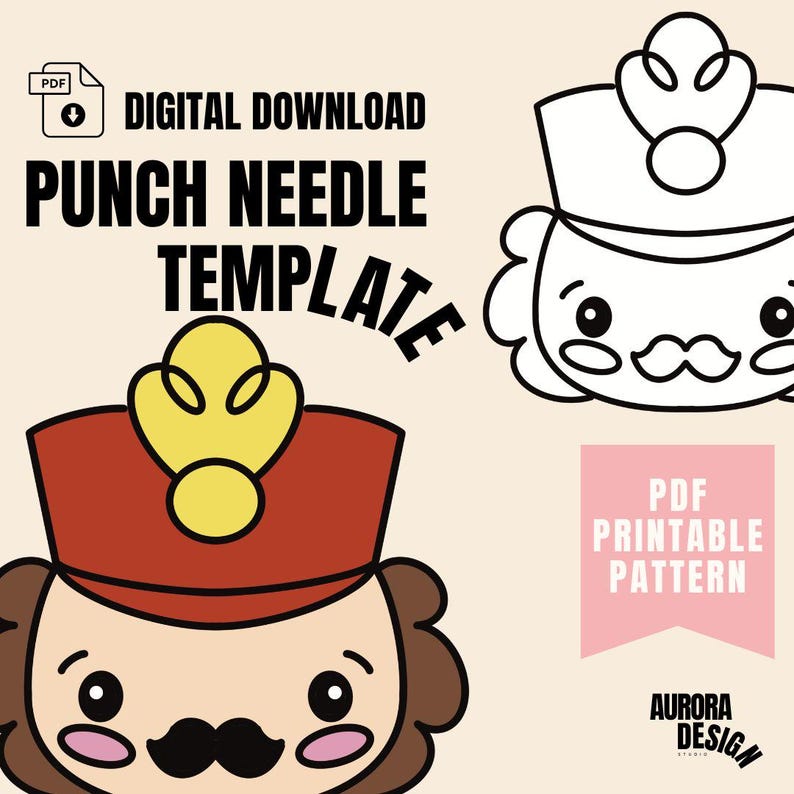 Nutcracker Face Punch Needle Pattern, Christmas Coaster (PDF Pattern) - Etsy