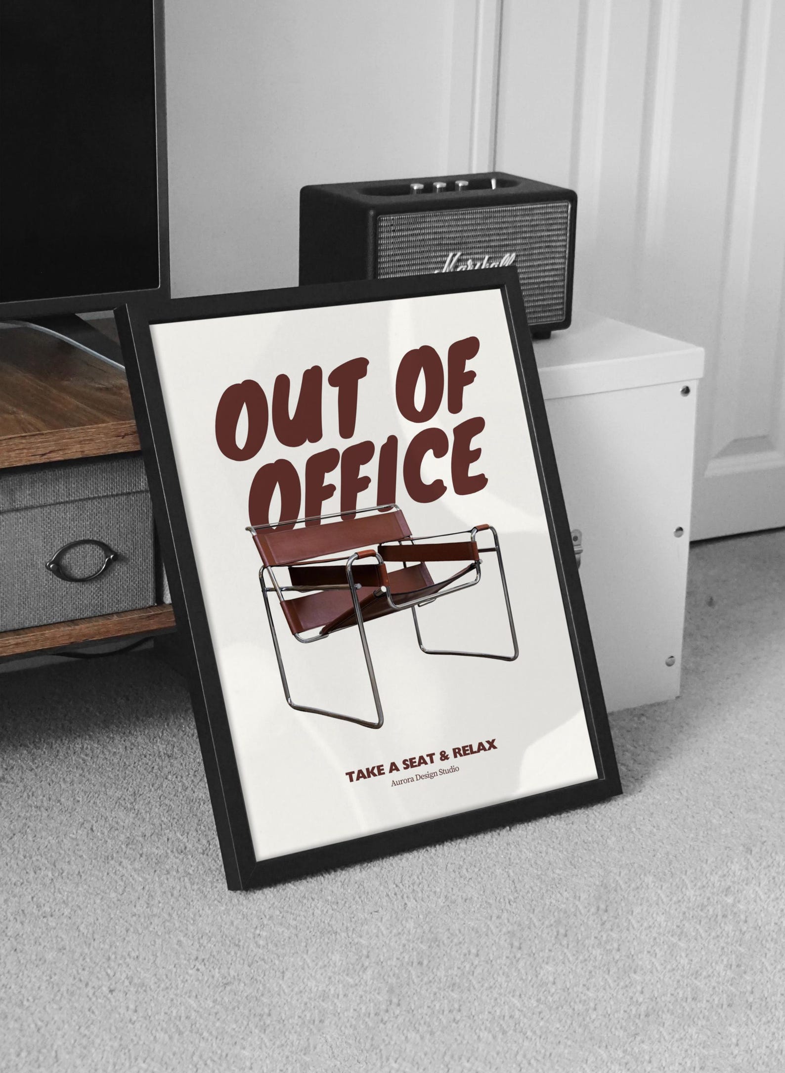 Out of Office Poster, Digital Download, Retro Office Room Wall Art ...