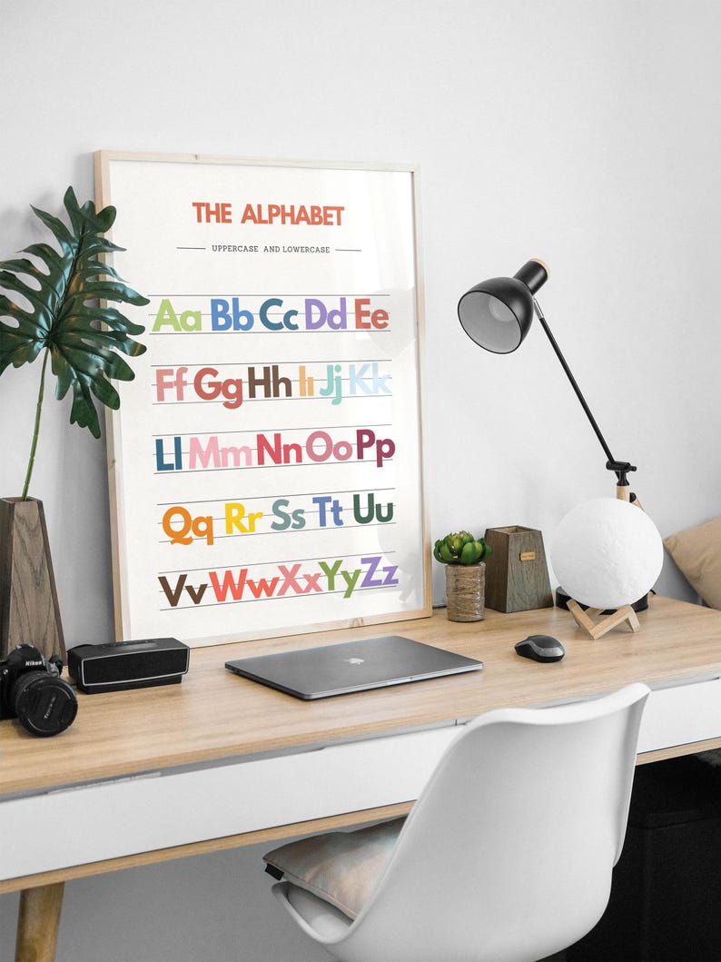 Rainbow Alphabet Chart Poster, Homeschool Decor (digital Print) - Etsy
