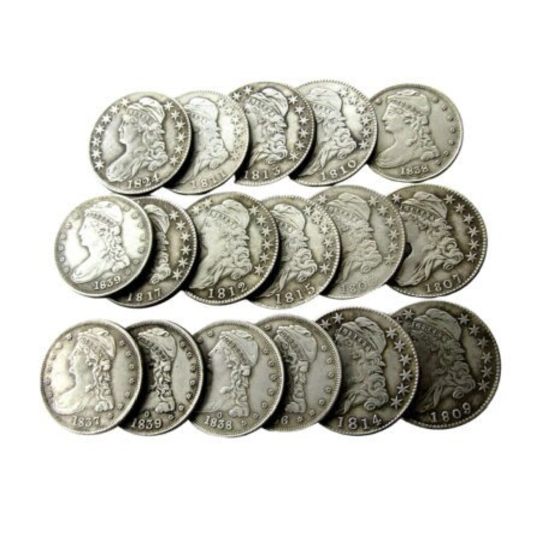 Rare 1807-1839 Full Set 17 Pcs US United States Draped Capped Bust Half ...