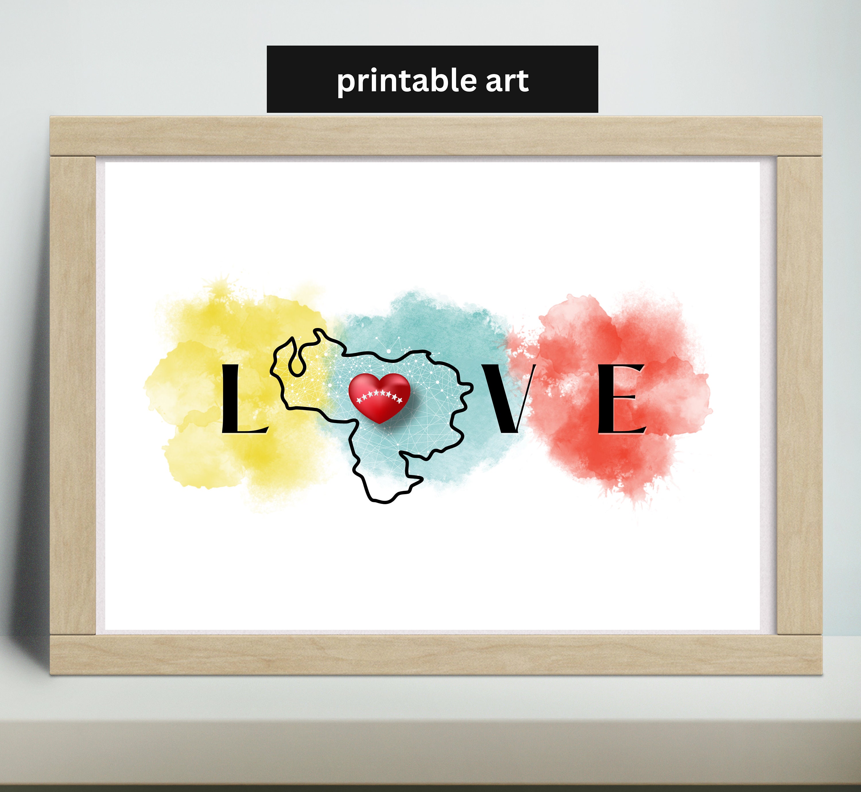 VENEZUELA Venezuela Poster Venezuela Map Venezuelan Art Print Wpa ...
