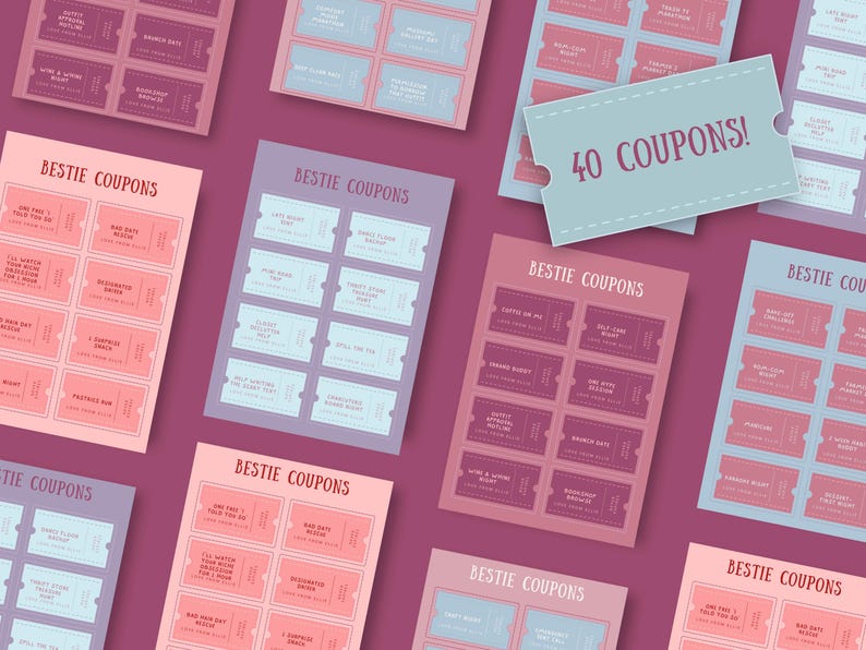 Friend Coupons, Birthday Gift, Editable Canva Template (instant ...