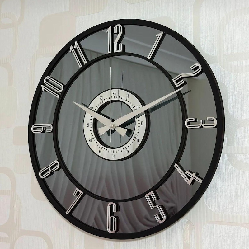 Mirrored Wall Clock - Etsy