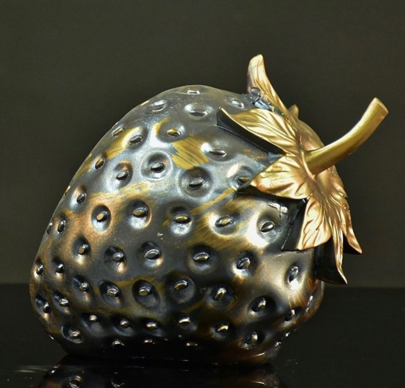 Decorative Strawberry, Black Strawberry Sculpture, Strawberry Statue ...