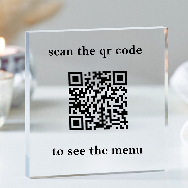 Menu QR Code Sign, Scan to View Our Menu Sign, QR Code Restaurant Bar ...