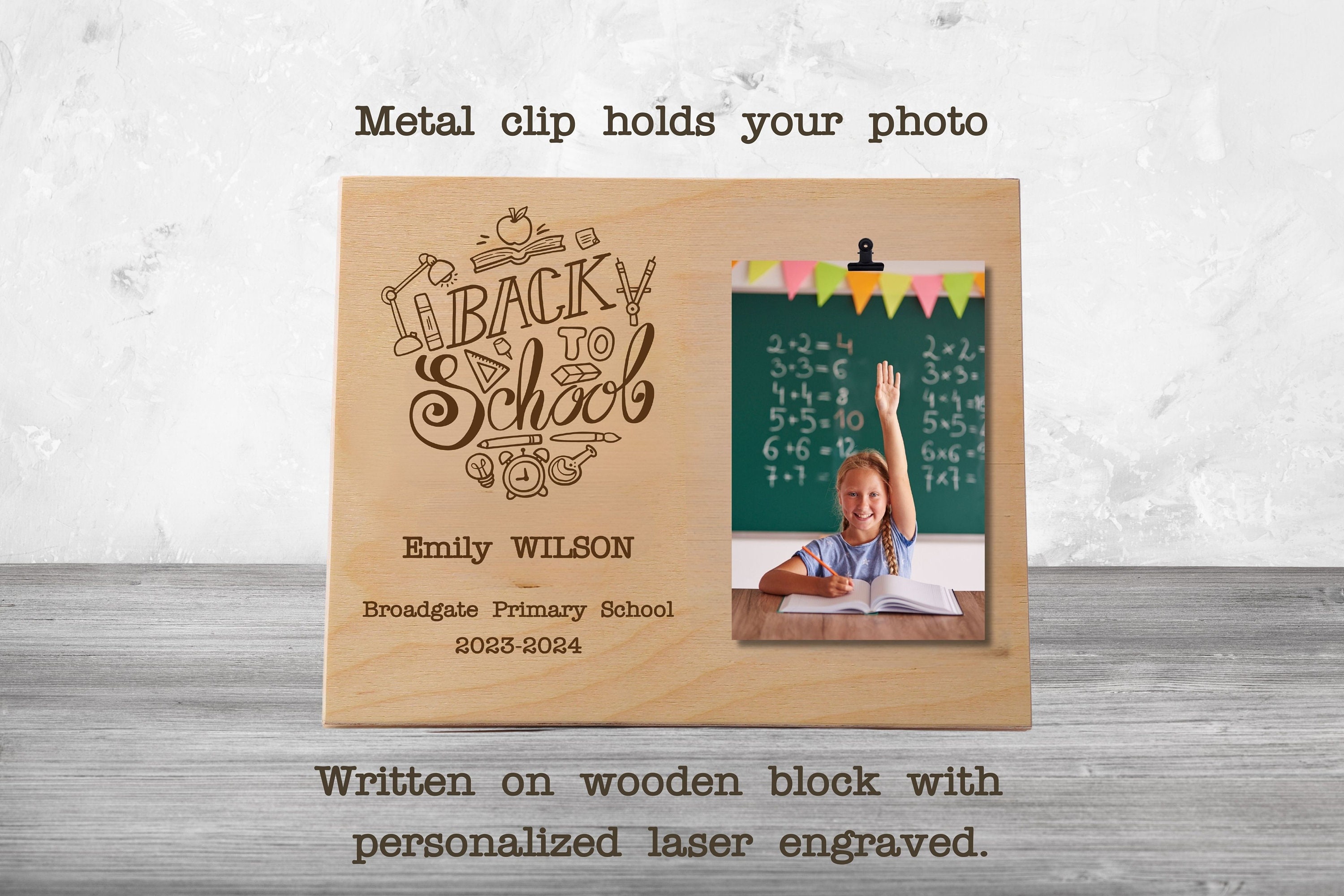 New School Gift Back to School Photo Frame First Day of - Etsy