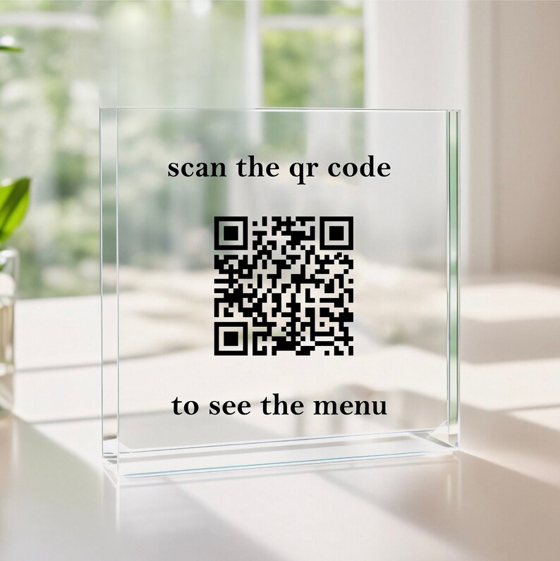 Menu QR Code Sign, Scan to View Our Menu Sign, QR Code Restaurant Bar ...