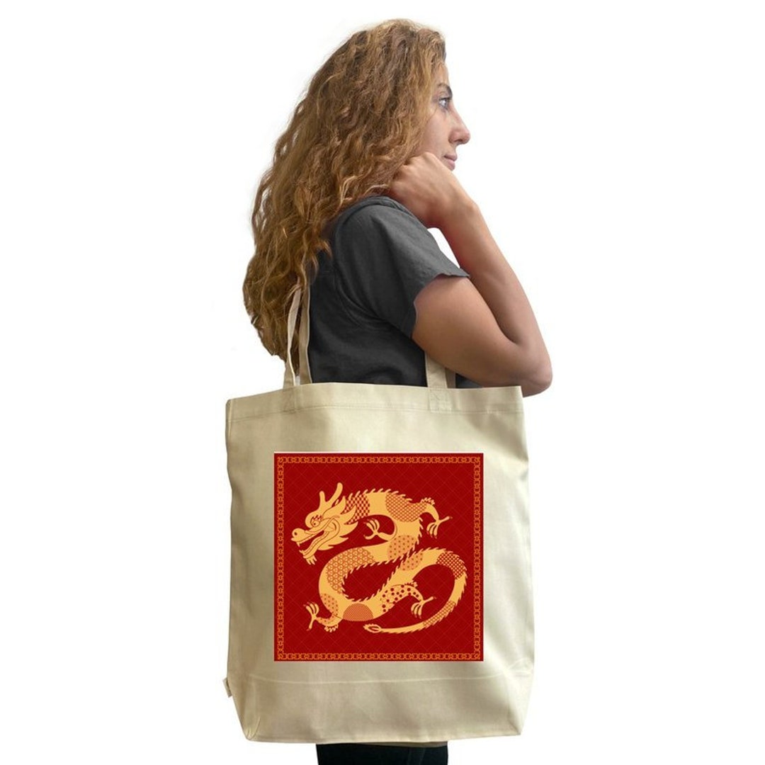 Year of the Dragon 2024, Chinese New Year Dragon Tote, New Years Tote ...