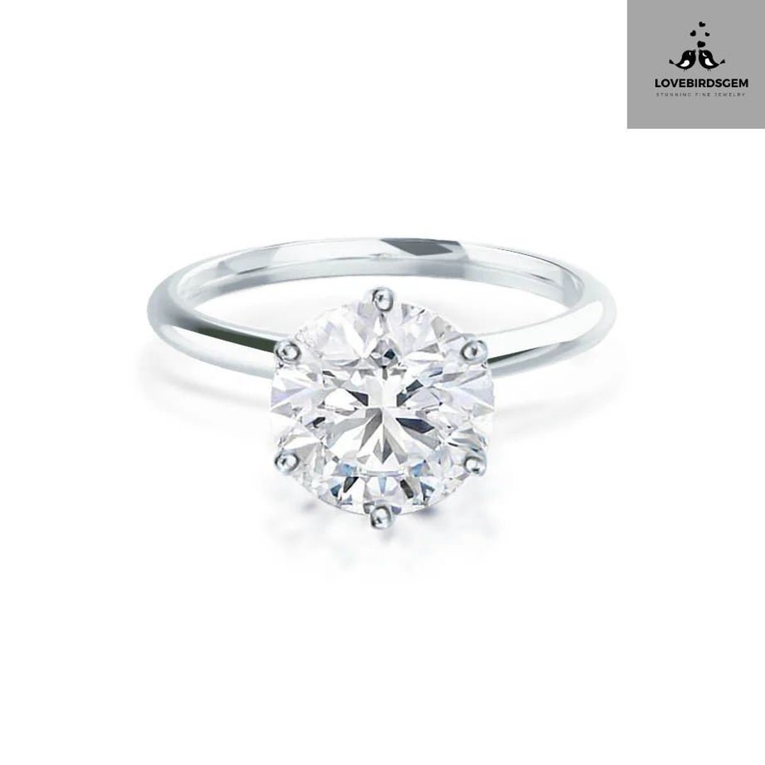 Classic Round Cut Knife Edge Solitaire Ring, Basket Set Solitaire 6 ...