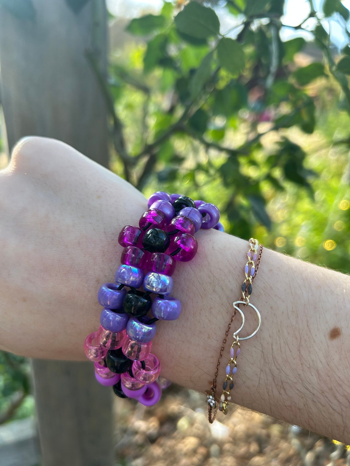 Flower Kandi Cuff - Beaded Bracelet - Etsy