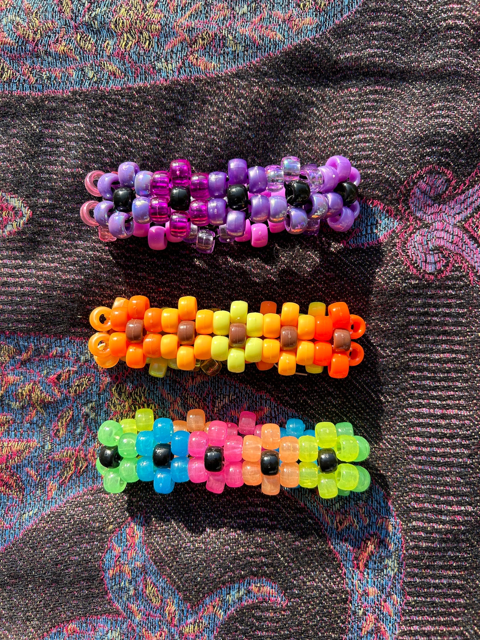 Flower Kandi Cuff - Beaded Bracelet - Etsy