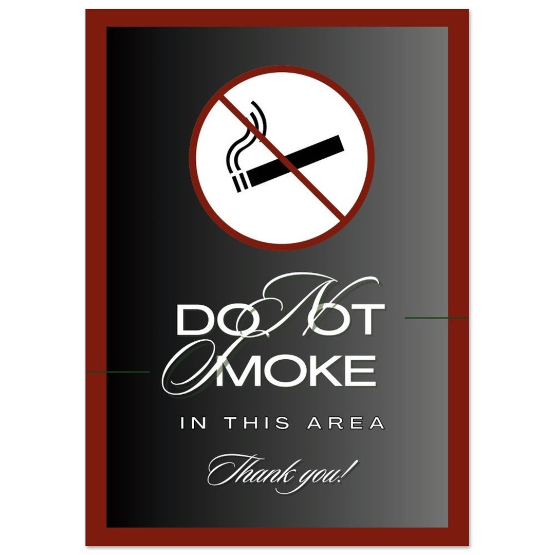 Do Not Smoke in This Area Cannabis Consumption Safety Sign - Etsy