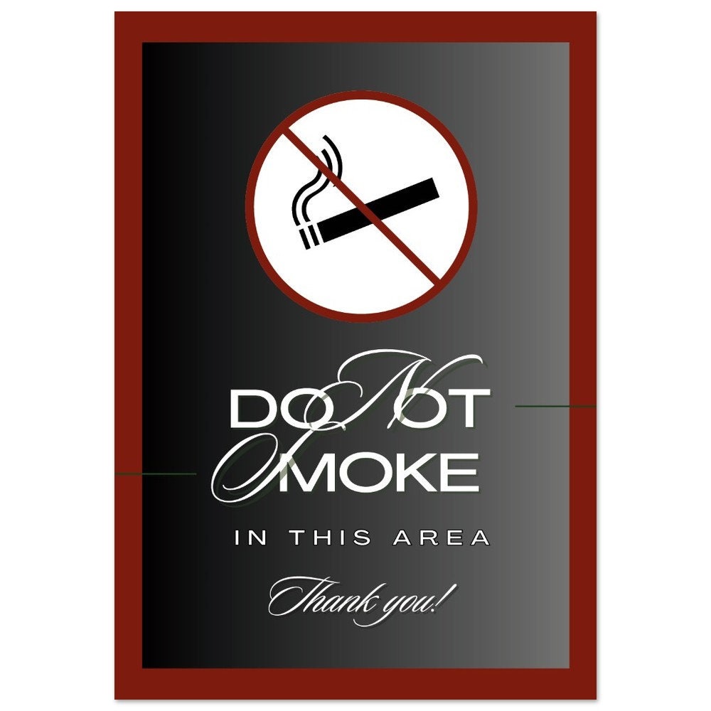 Do Not Smoke in This Area Cannabis Consumption Safety Sign - Etsy